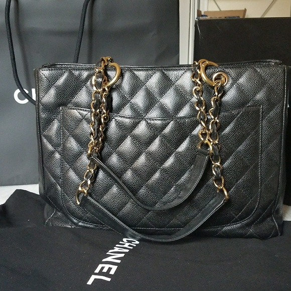 CHANEL | Bags | Chanel Gst Grand Shopping Tote Gold Hardware | Poshmark